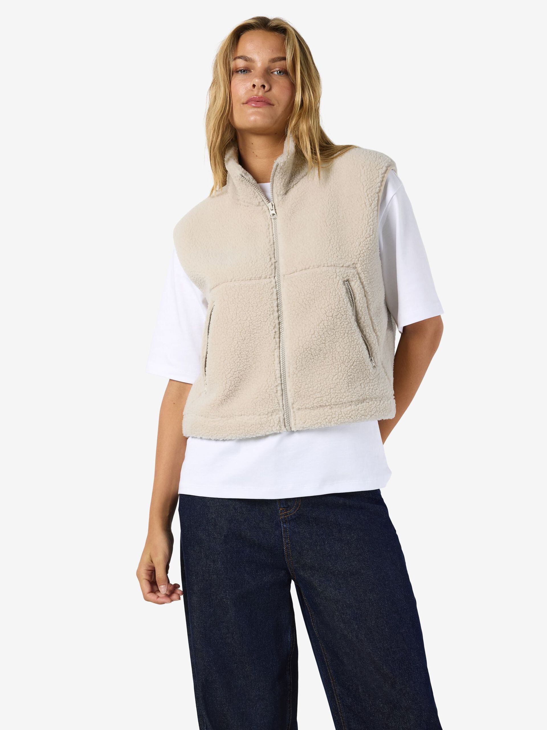 NMMASEY TEDDY GILET | Grijs | NOISY MAY®