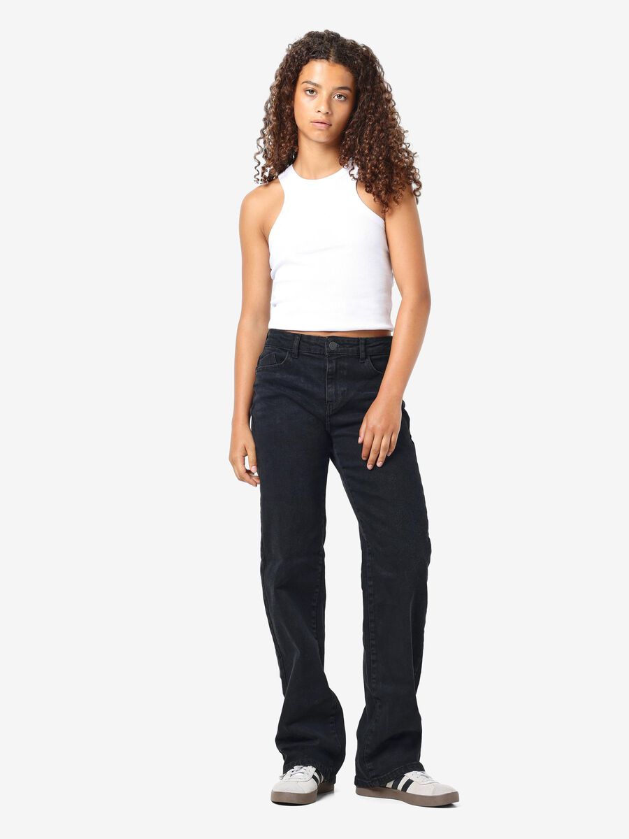 NMYOLANDA NORMAL WAISTED WIDE LEG JEANS | Black | NOISY MAY®