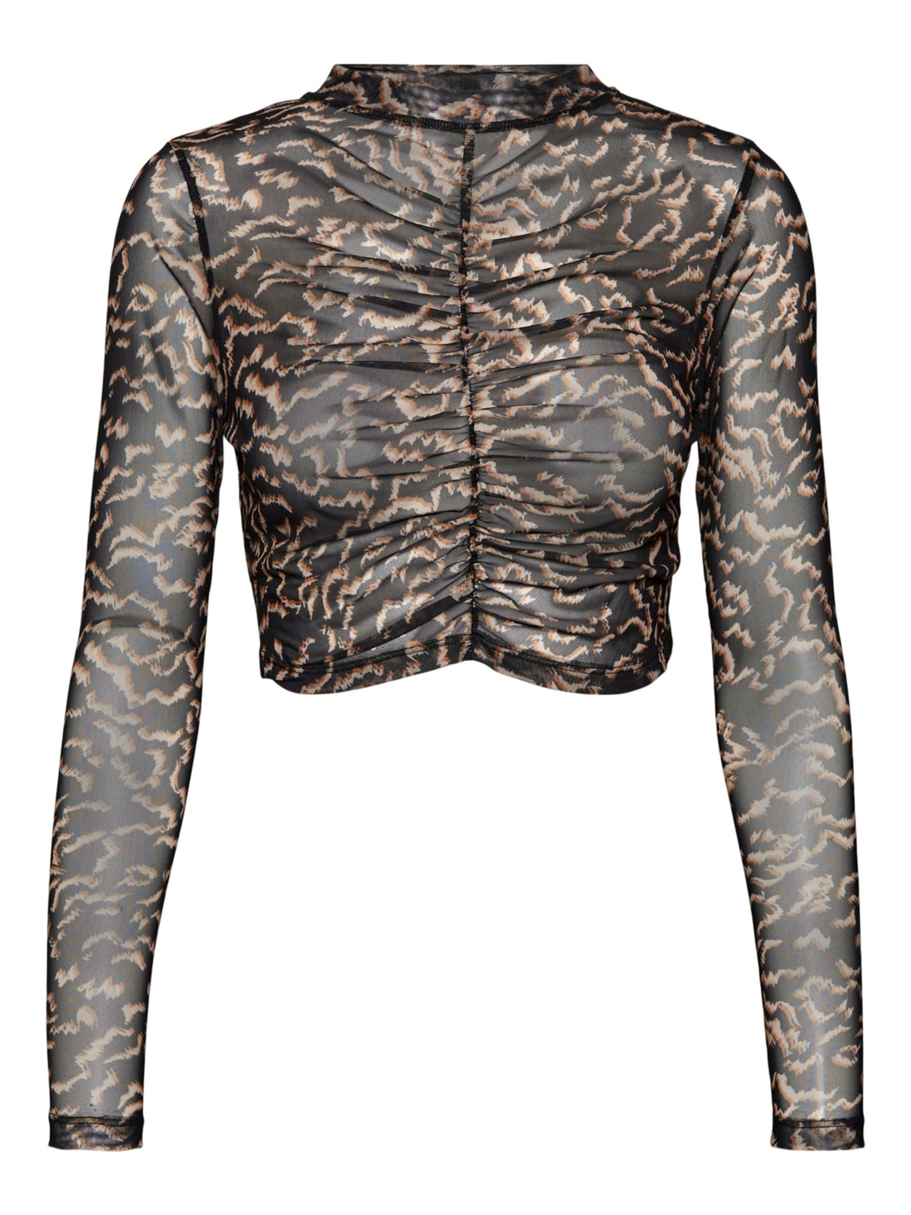 CROPPED MESH TOP | Zwart | NOISY MAY®