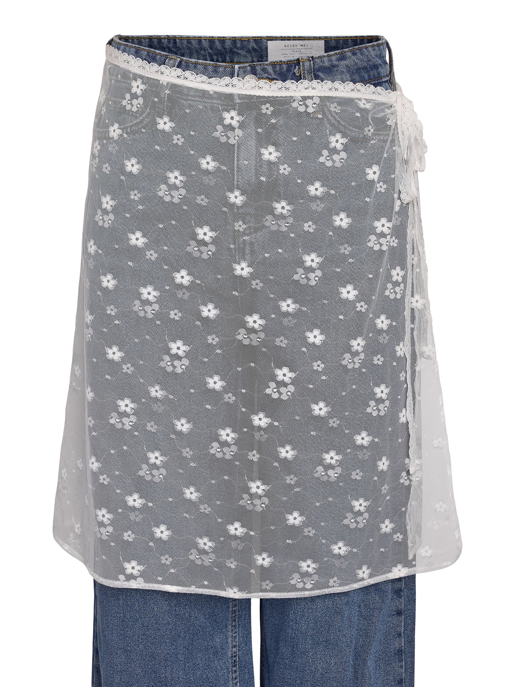 BLONDE SLÅ-OM-NEDERDEL | Hvid | NOISY MAY®